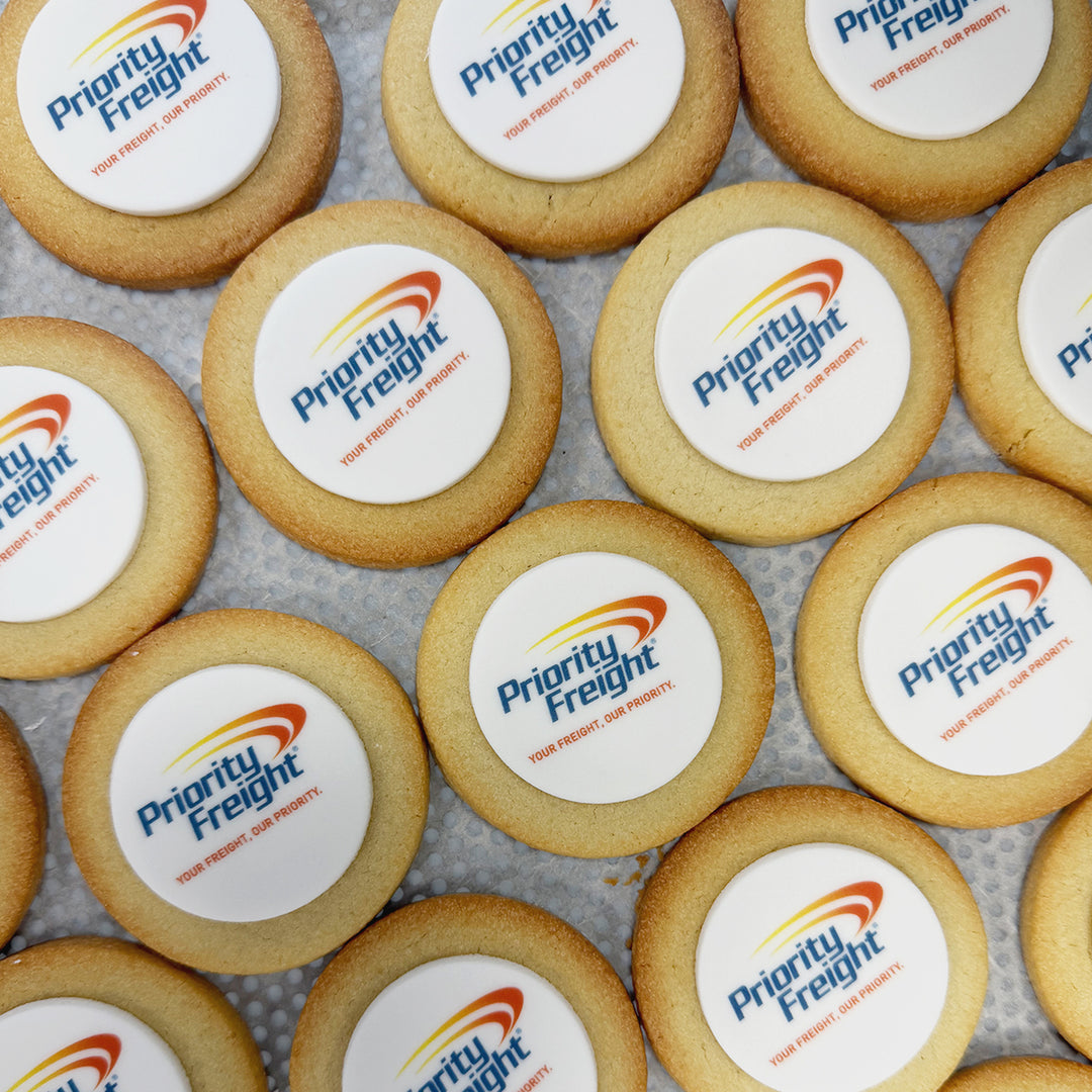 Round Logo Biscuits | Branded Biscuits UK – Print Cakes