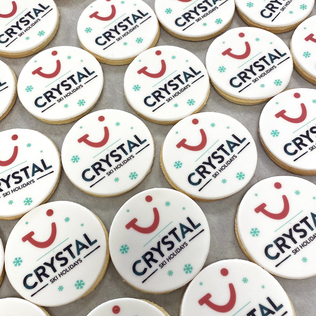 Round Branded Biscuits | Logo Corporate Biscuits UK – Print Cakes