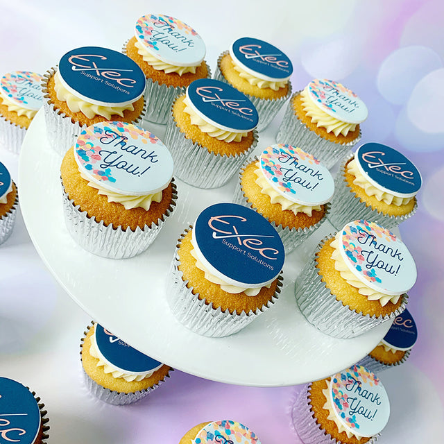 Two Logos Branded Buttercream Cupcakes – Print Cakes