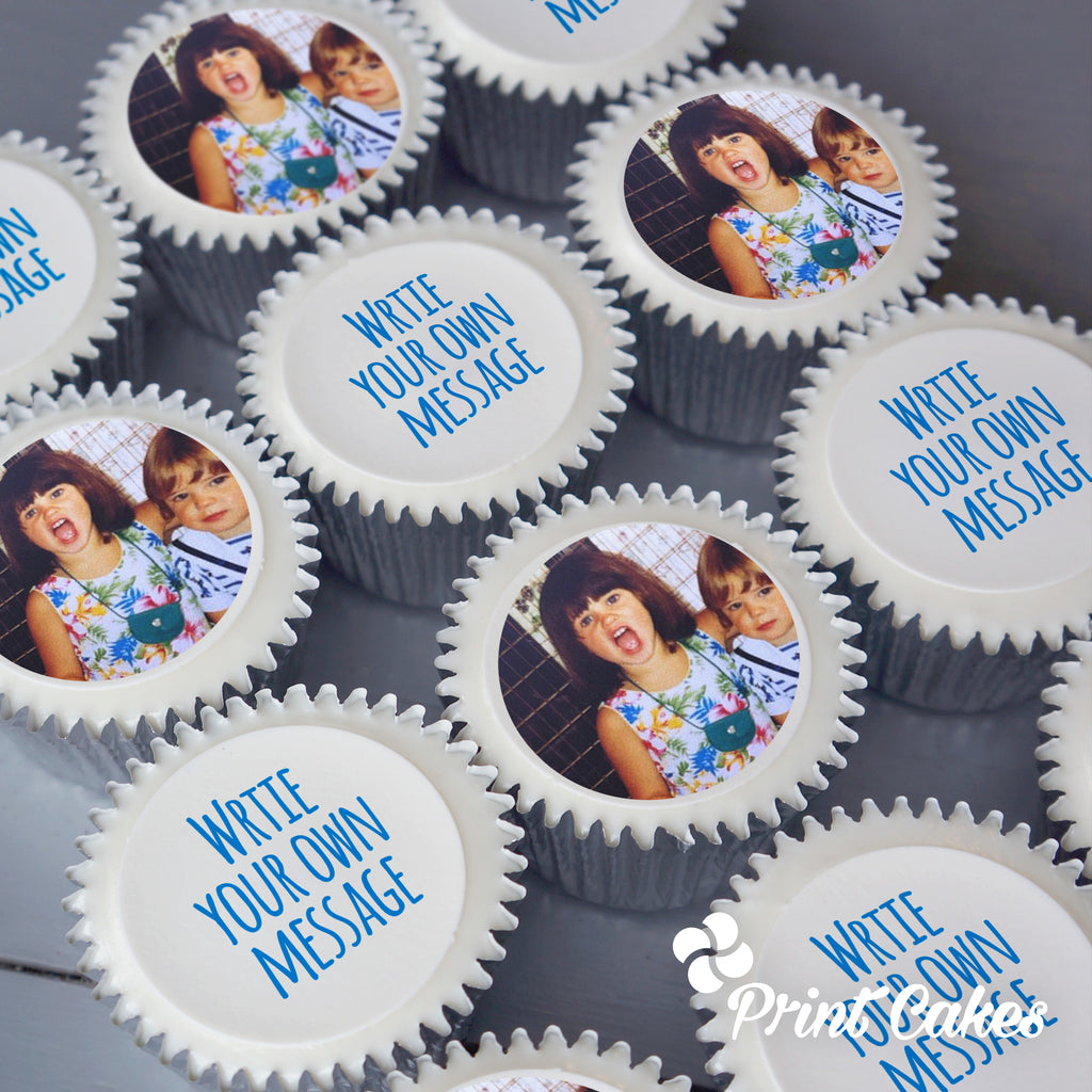 Peronalised Edible Photo and Message Cupcakes – Print Cakes